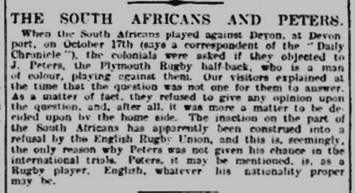 James Peters, 1879-1954, England Rugby Union International and ...